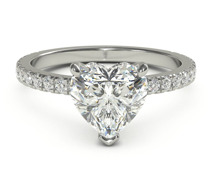 2.00 Ct Stunning Solitaire Heart Shaped Diamond Bridal Rings Solid 18K White Gold - Walmart.com