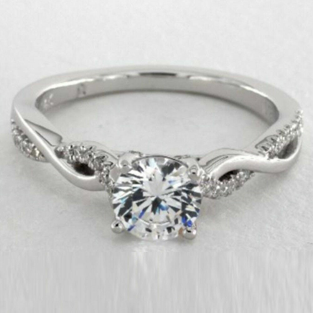 2.00 Cts Certified Moissanite Round Engagement Ring, Wedding Ring ...