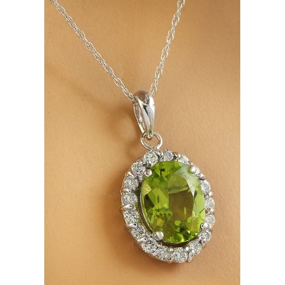 1.82 Cts Natural Aquamarine and Diamond pendant in 14k white gold ...
