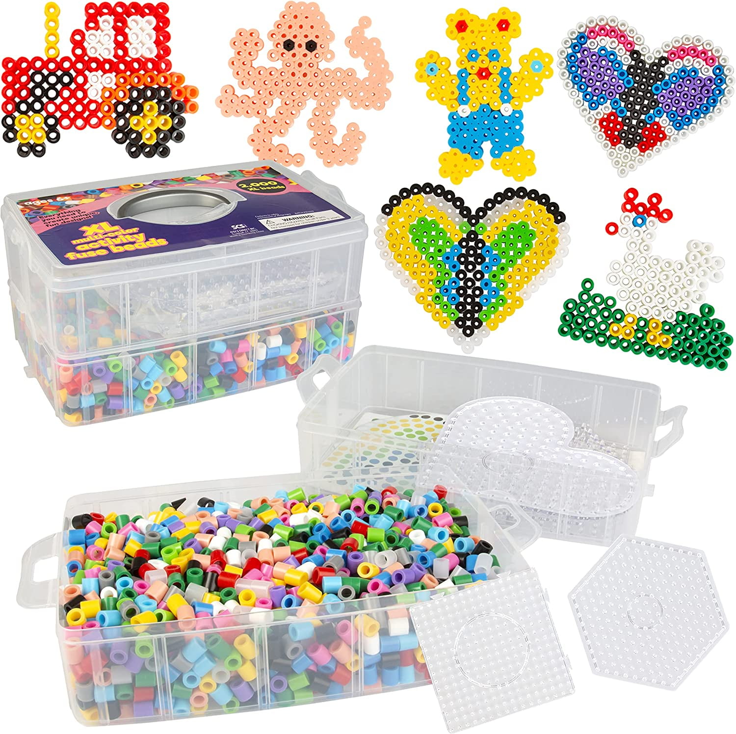 Sculpt Pro 2,000 Piece XL Giant Biggie Fuse Bead Kit- 3 XL Pegboards ...