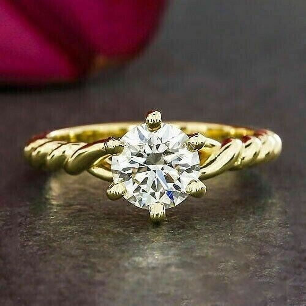 2.00CT Round Cut Created Diamond Women's Solitaire Engagement Ring 14K ...