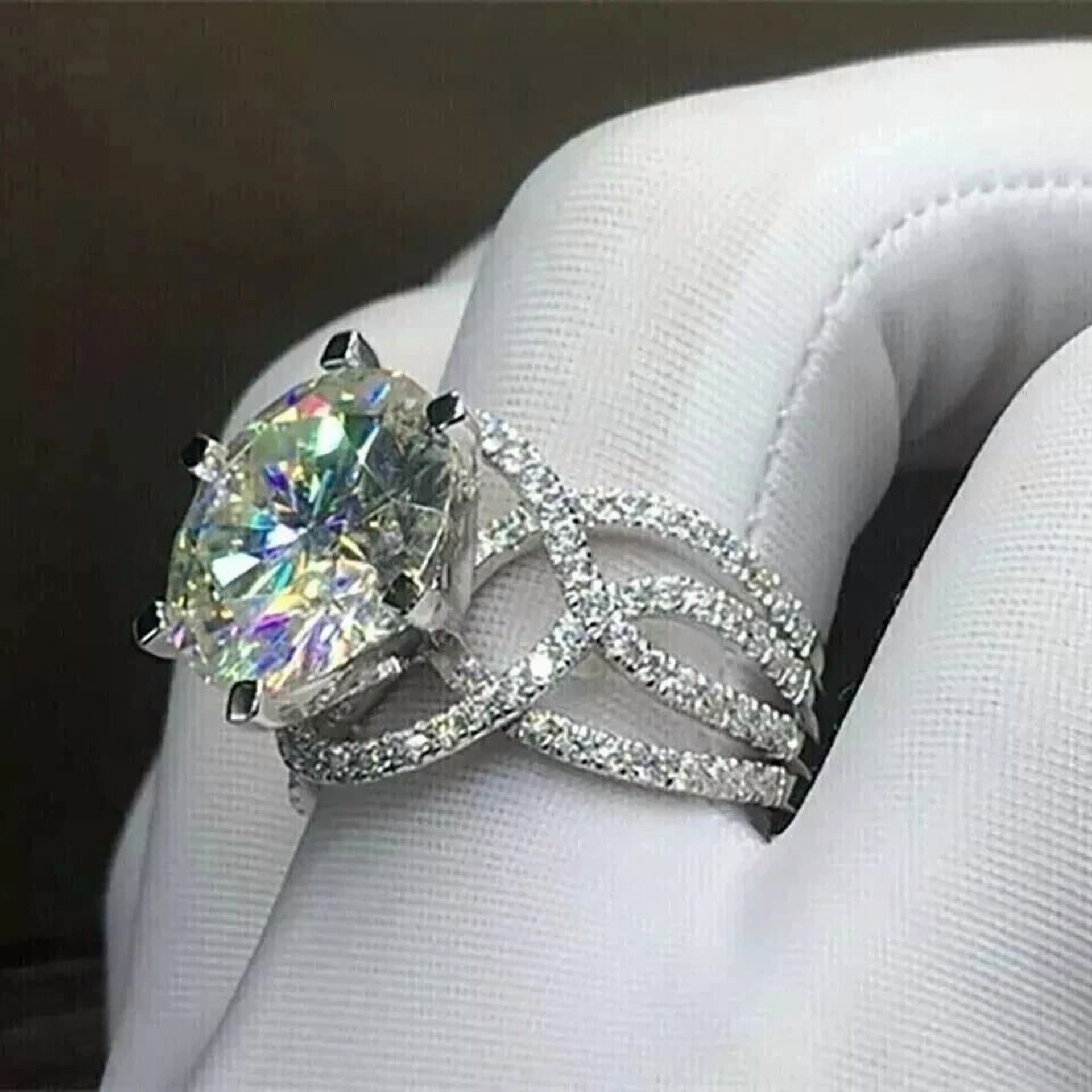 2.00CT Round Cut White Simulated Diamond Engagement Wedding Ring 14K ...