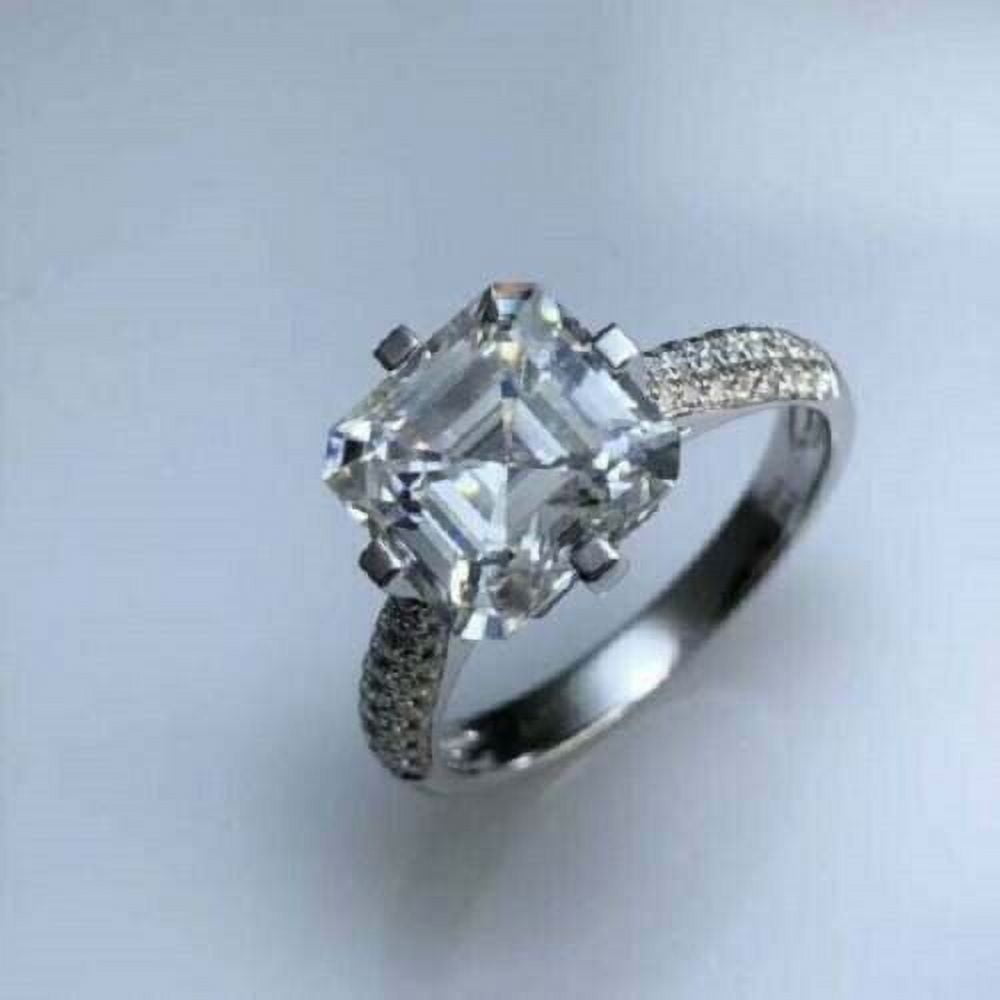 2.00Ct Asscher Cut Lab-Created Diamond Solaitaire With Accents ...