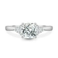 2.00Ct Cushion Cut Lab Grown Diamond Engagement Ring, Round Side Accent ...