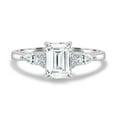 2.00Ct Emerald Lab-Grown Diamond Engagement Ring, Round & Pear Side ...