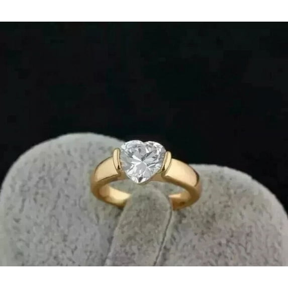 2.00Ct Heart Cut Simulated Diamond Solitaire Women's Engagement Ring ...