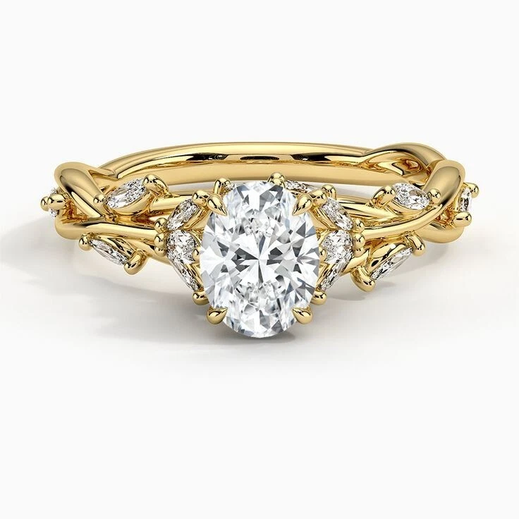 2.00Ct Oval Cut Simulated Diamond Fancy Twisted Ring Women's Engagement ...