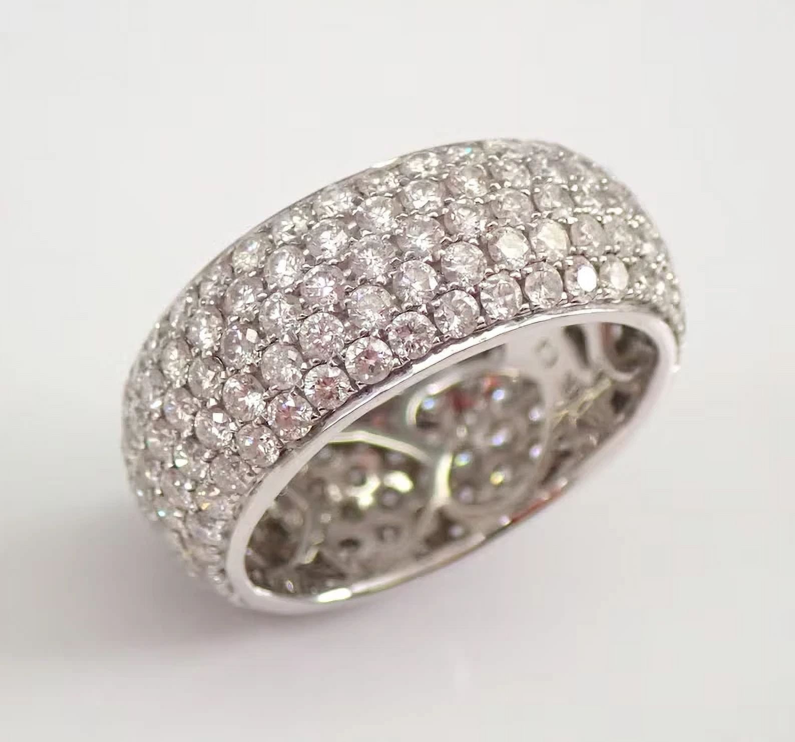 2.00Ct Round Cut Simulated Diamond Full Eternity Men's Wedding Band Ring 14K White Gold Plated ...