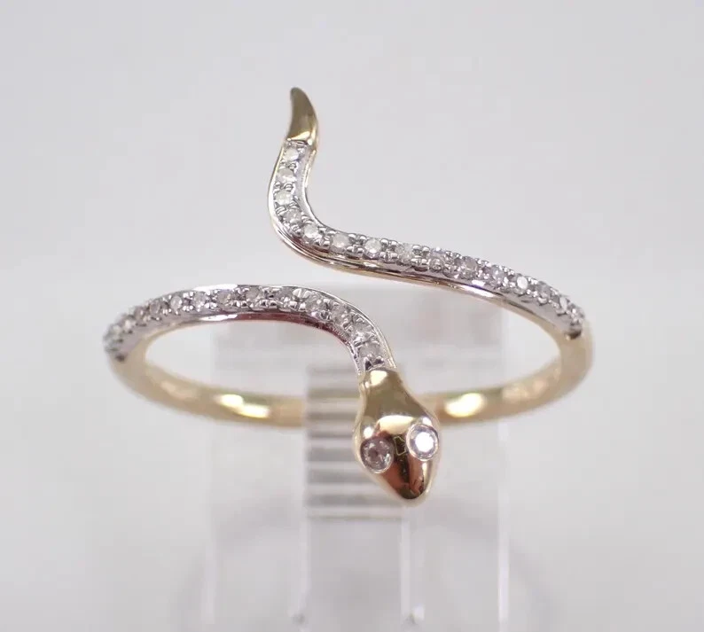 2.00Ct Round Cut Simulated Diamond Snake Style Engagement Ring 14K ...