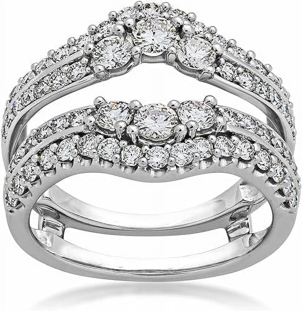 2.00Ct Round Cut White Diamond Enhancer Guard Wrap Engagement Band Ring ...