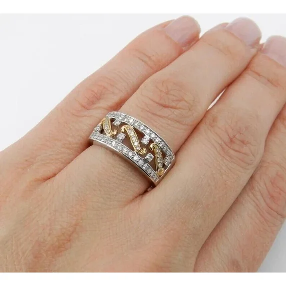 2.00Ct Round Simulated Diamond Band Women Wedding Ring 14k White Gold ...