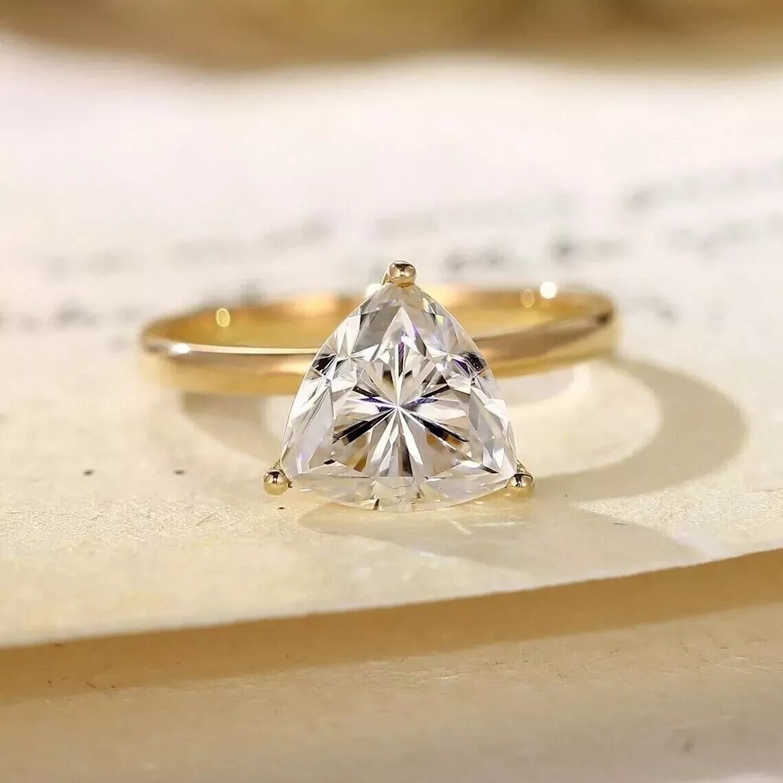 2.00Ct Trillion Cut Simulated Diamond Women Solitaire Engagement Ring ...