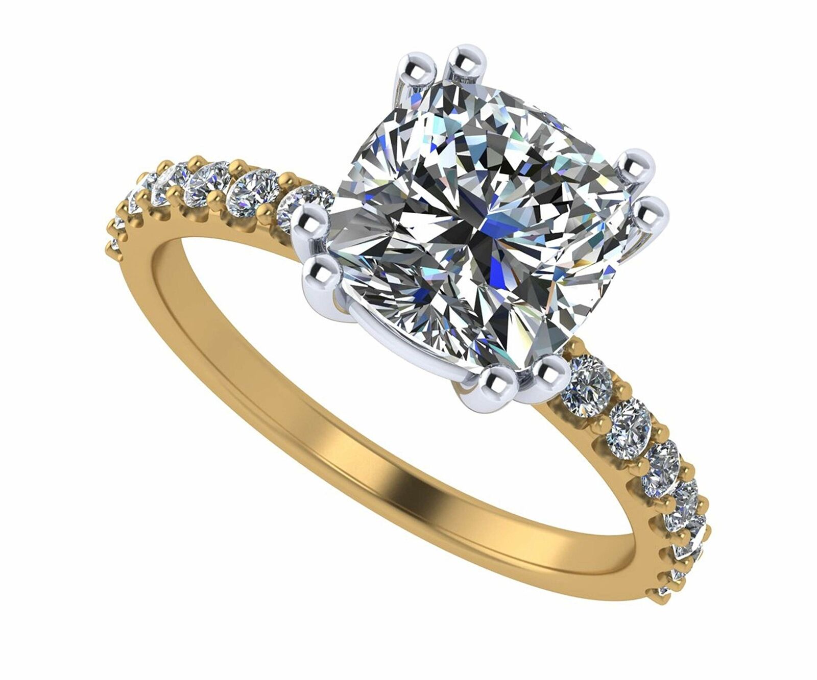 Jewels By Lux 14K Yellow Gold Round Cubic Zirconia CZ Engagement Ring ...
