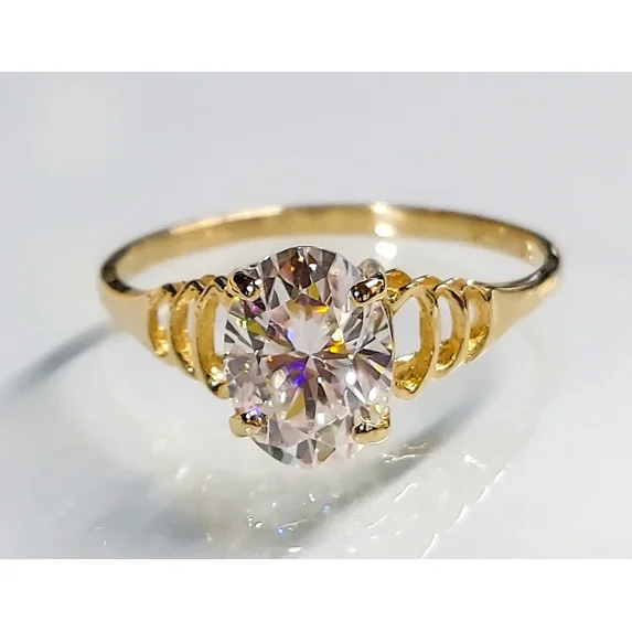 2.00ct Oval Cut Simulated Diamond Solitaire Engagement Wedding Ring 14K ...