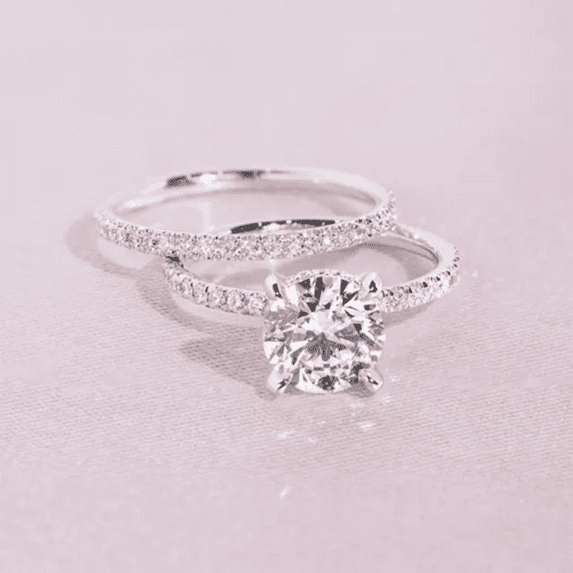 2.00ct Solitaire Engagement Ring Set- 925 Sterling Silver- Minimalist ...