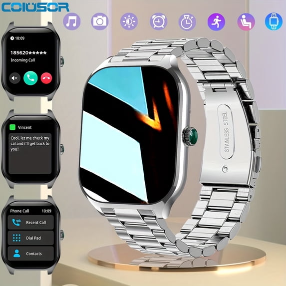 2.01-inch Smart Watch for Men & Women: Wireless Call, Phone Sync ...