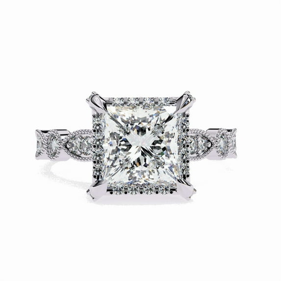 2.03 Carat Princess Shape Lab Created Diamond, CVD Diamond Wedding Ring ...