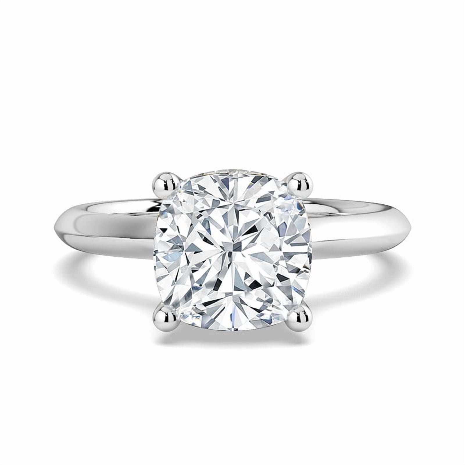 2.05 CTW Cushion Cut Moissanite Engagement Ring 925 Sterling Silver ...