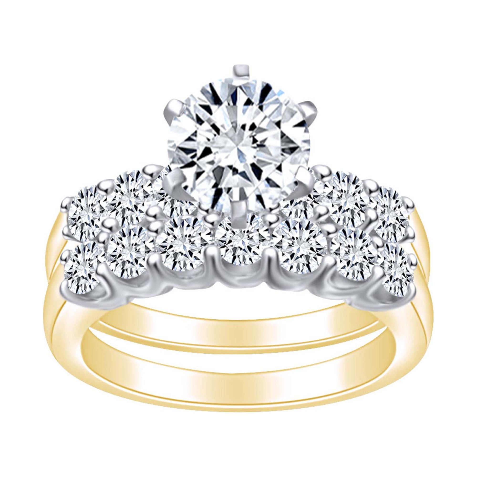 AFFY 2.05 Carat (Cttw) Round Shape White Natural Diamond Engagement ...