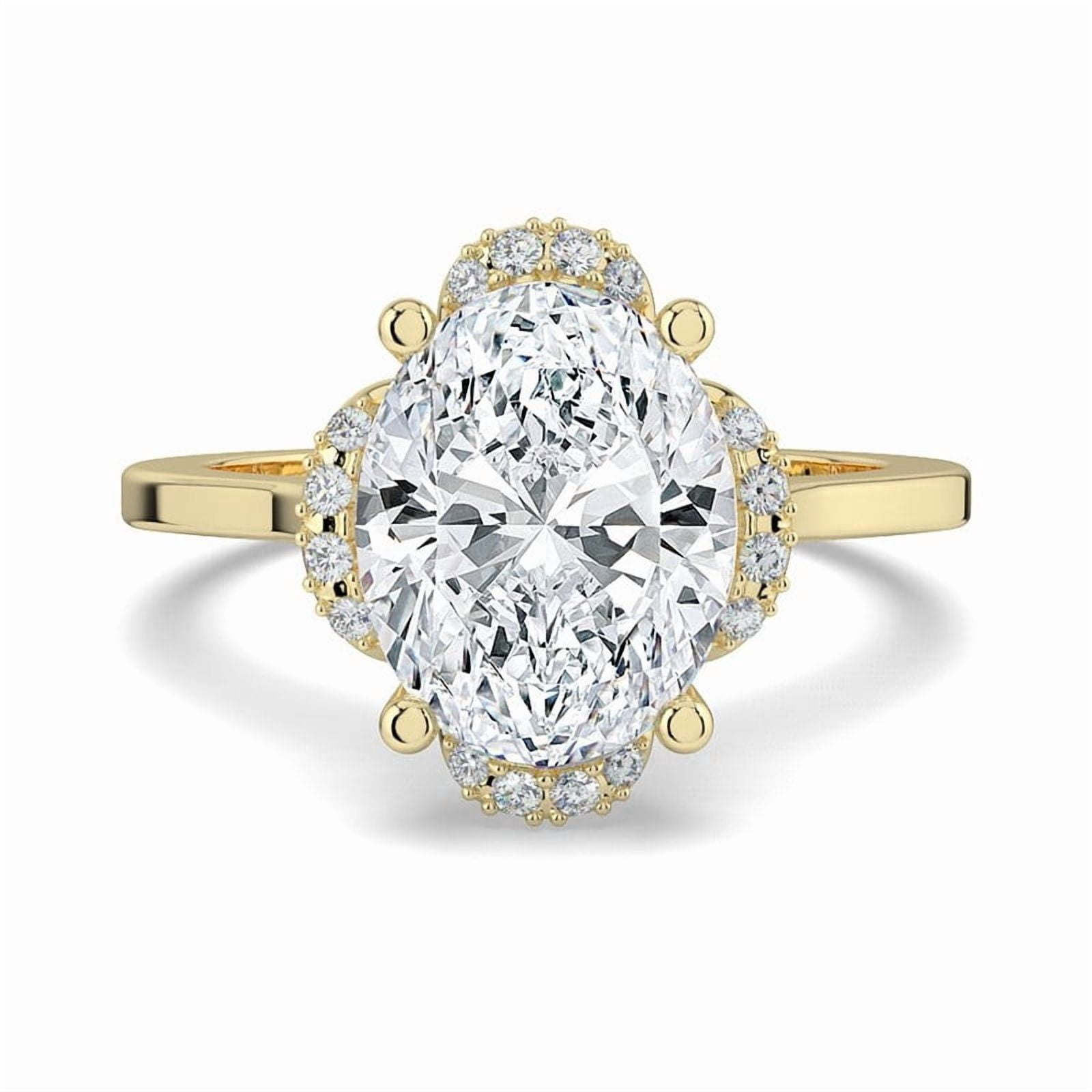 2.05CT Oval Cut Lab Grown Diamond Ring 925 Sterling Silver Women's Fine ...