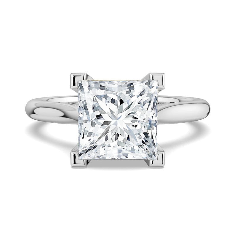 2.05Ct Princess Cut Lab Grown Diamond Engagement Ring 925 Sterling ...