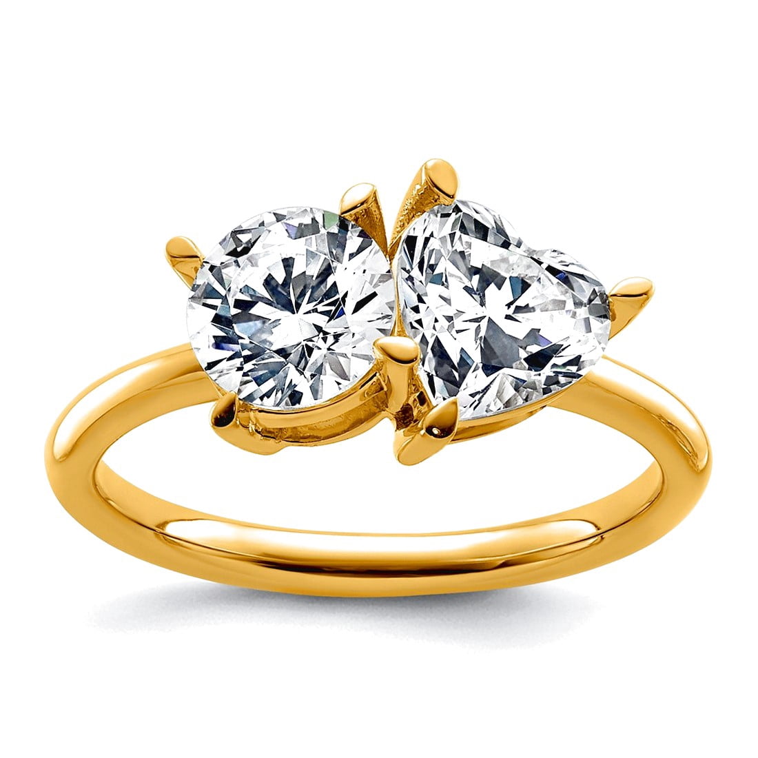 2.05mm 14k Solid Gold 2 1/8ct Lab Grown Diamond VS+ F+ Round and Love ...