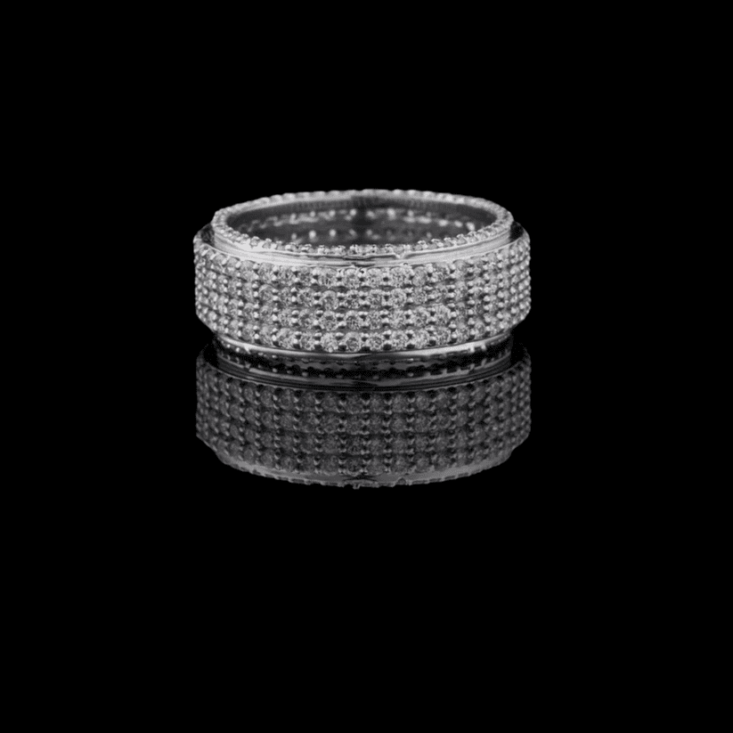 2.07 TCW Opulent Four Row Pave Lab Grown Diamond Menâ€™s Eternity Band ...