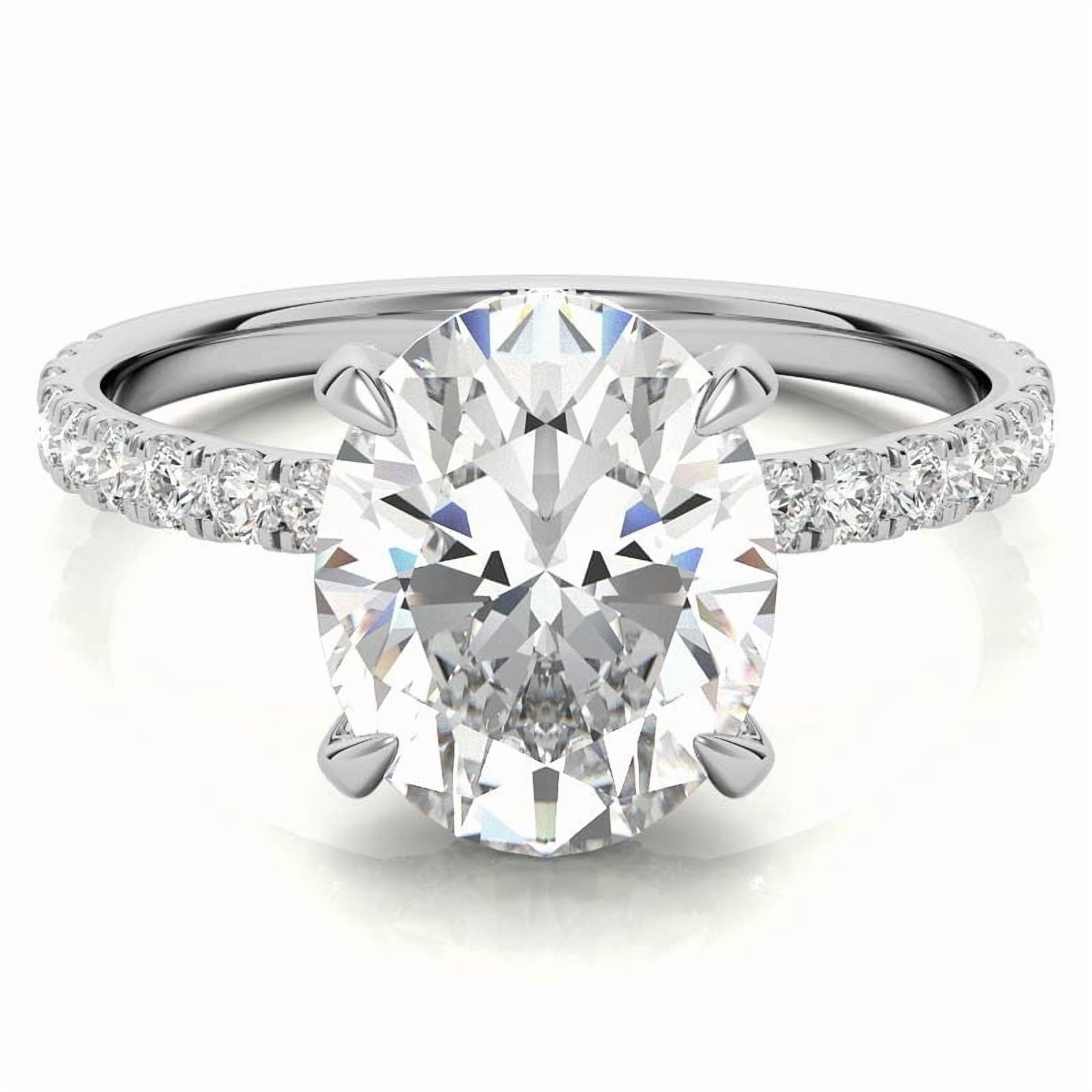 2.0CT Oval Lab Grown Diamond Ring, IGI Certified Main Diamond, CVD ...