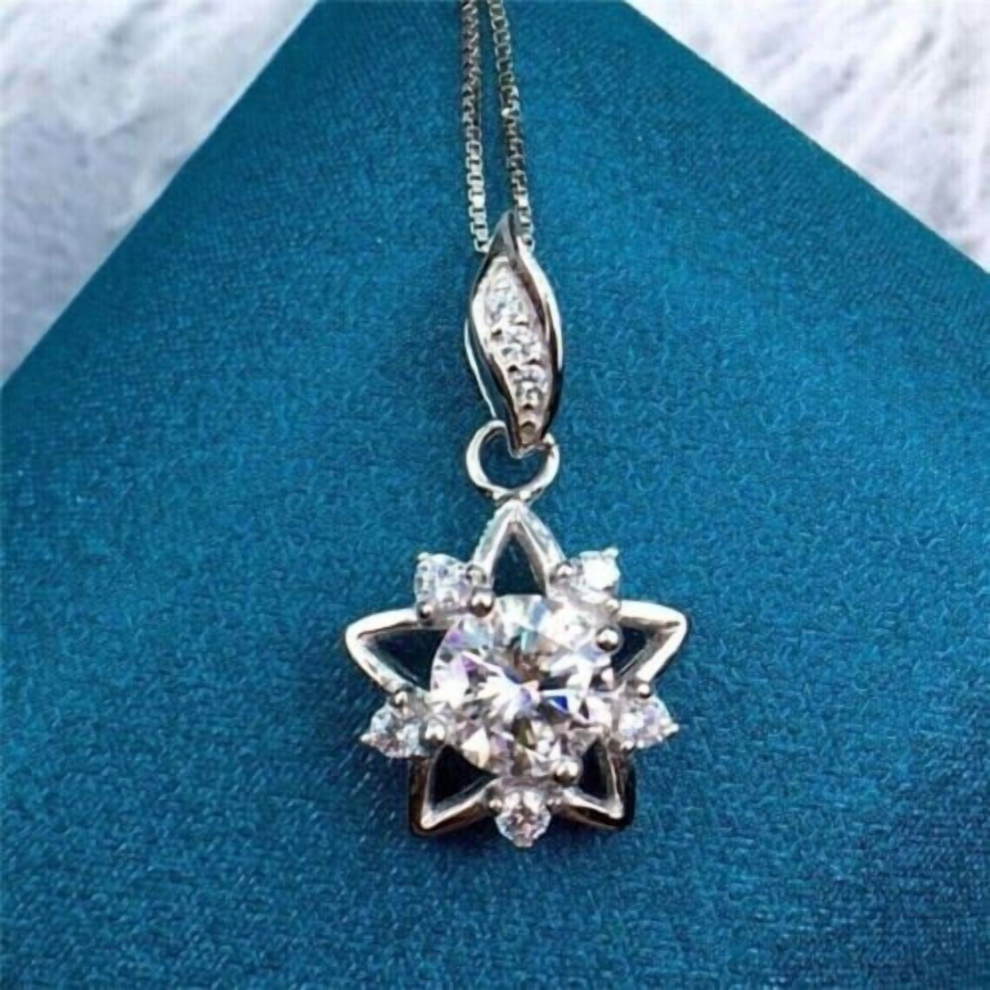 2.0Ct Round Cut Simulated Diamond 14K White Gold Plated Women's Beauty ...