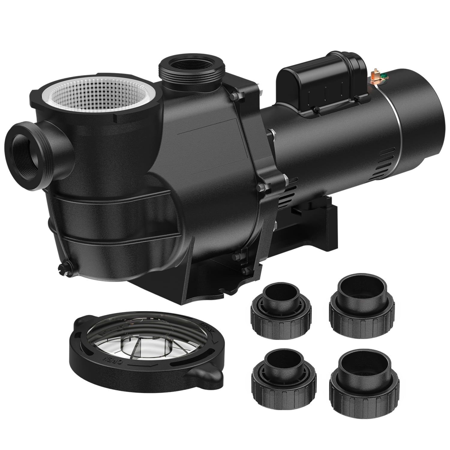 2.0HP Swimming Pool Pump 6420GPH Dual Voltage In/Above Ground 1500W ...