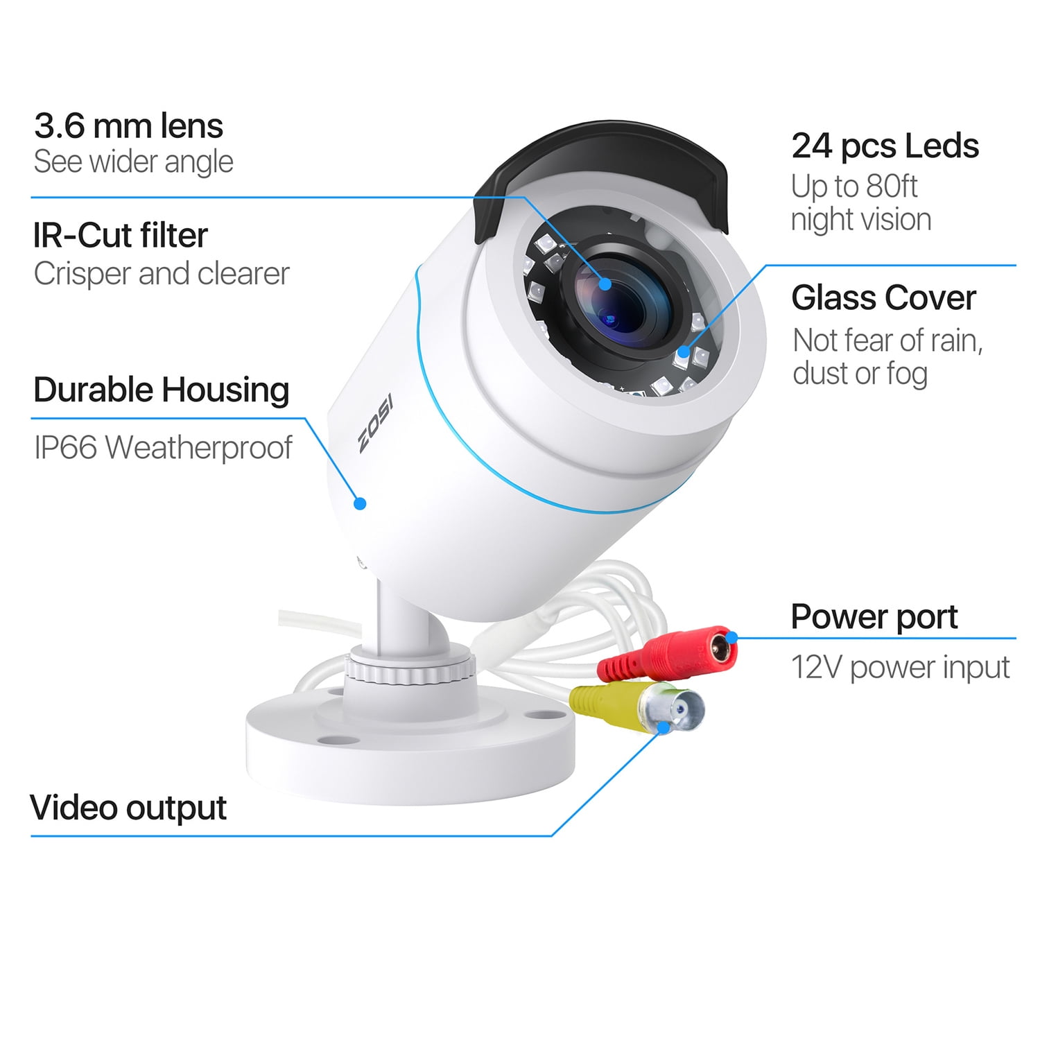 2.0MP 1080P 1920TVL Wired Security Camera Kits, HD TVI Add-on Outdoor ...