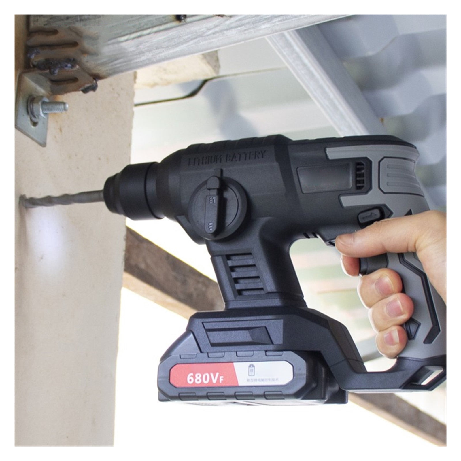 2.0ah Lithium Electric Impact Drill Rechargeable Hammer Cordless Rotary ...