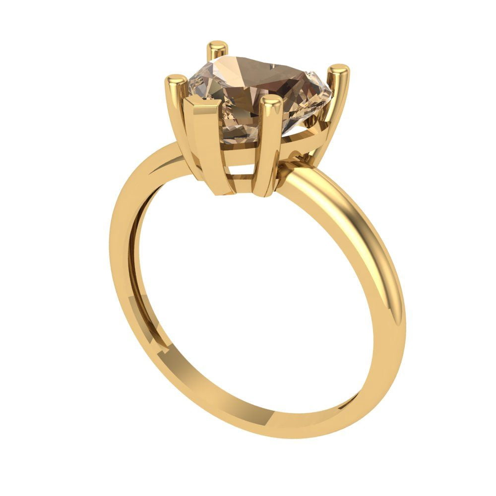2.0ct heart cut champagne Zircon 18k yellow gold Bridal Wedding ...