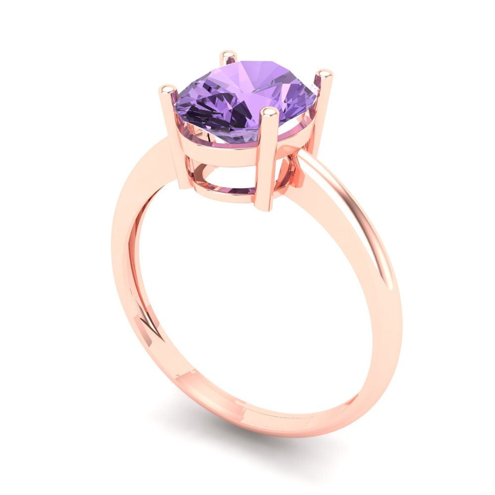 2.0ct oval cut alexandrite 18k rose gold Bridal Wedding Engagement Promise Anniversary Ring for ...