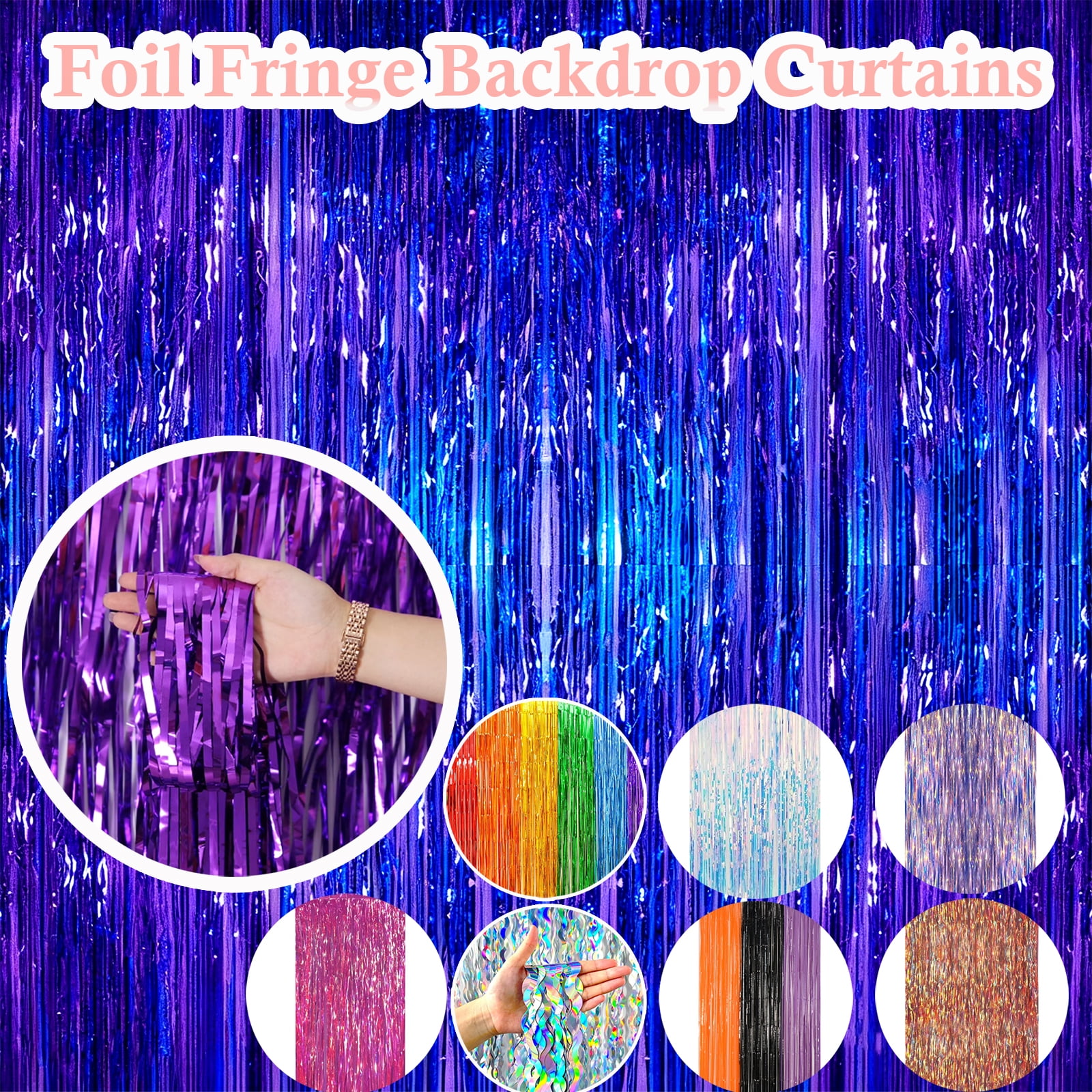 2.0m Golden Colorful Rain Silk Curtain for Birthday and Wedding Party ...