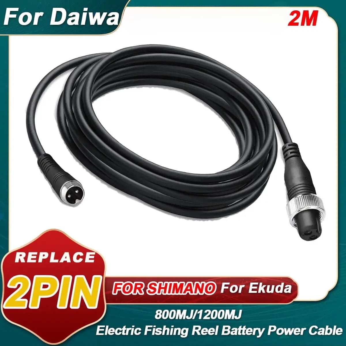 2.0m Power Cable For Dai*wa 800MJS 800J 800MJS 800MJ 1200J 1200MJ ...