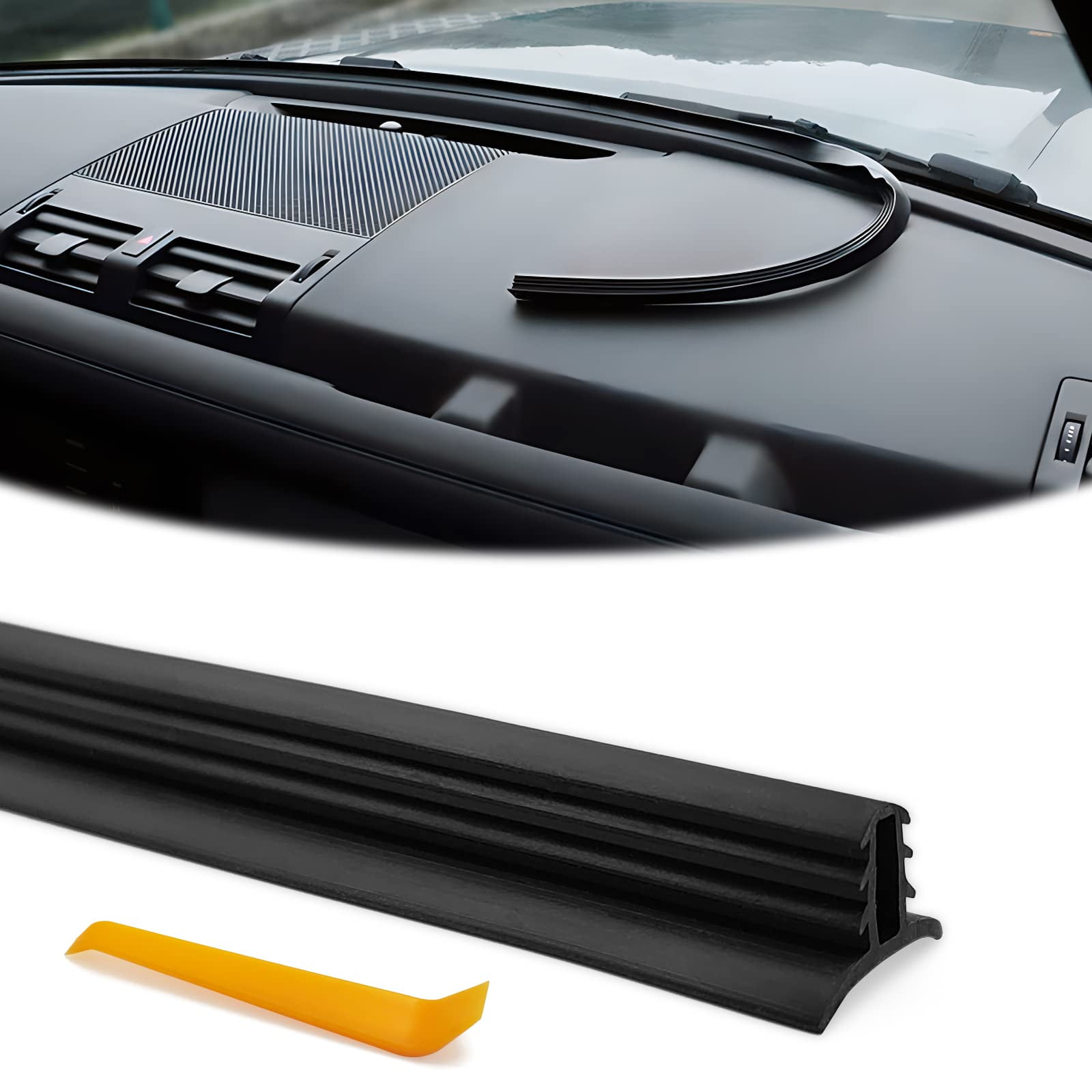 2.0m Universal Slit SSF20 Windshield Trim Strip, Rubber Seal Protector ...
