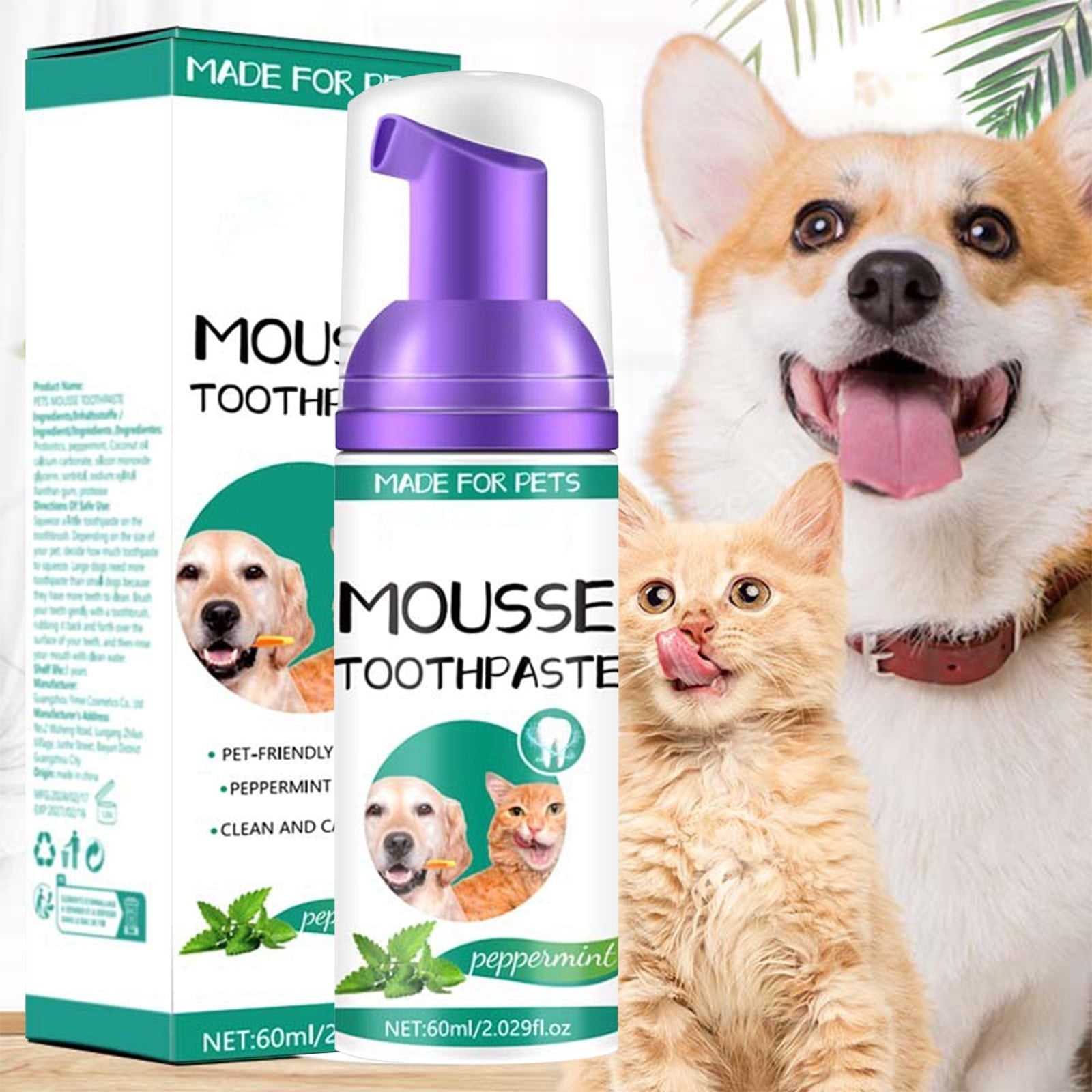 2.0oz Tube Pet Toothpaste To Reduce Bad Breath, Oral Hygiene, Cleaning ...