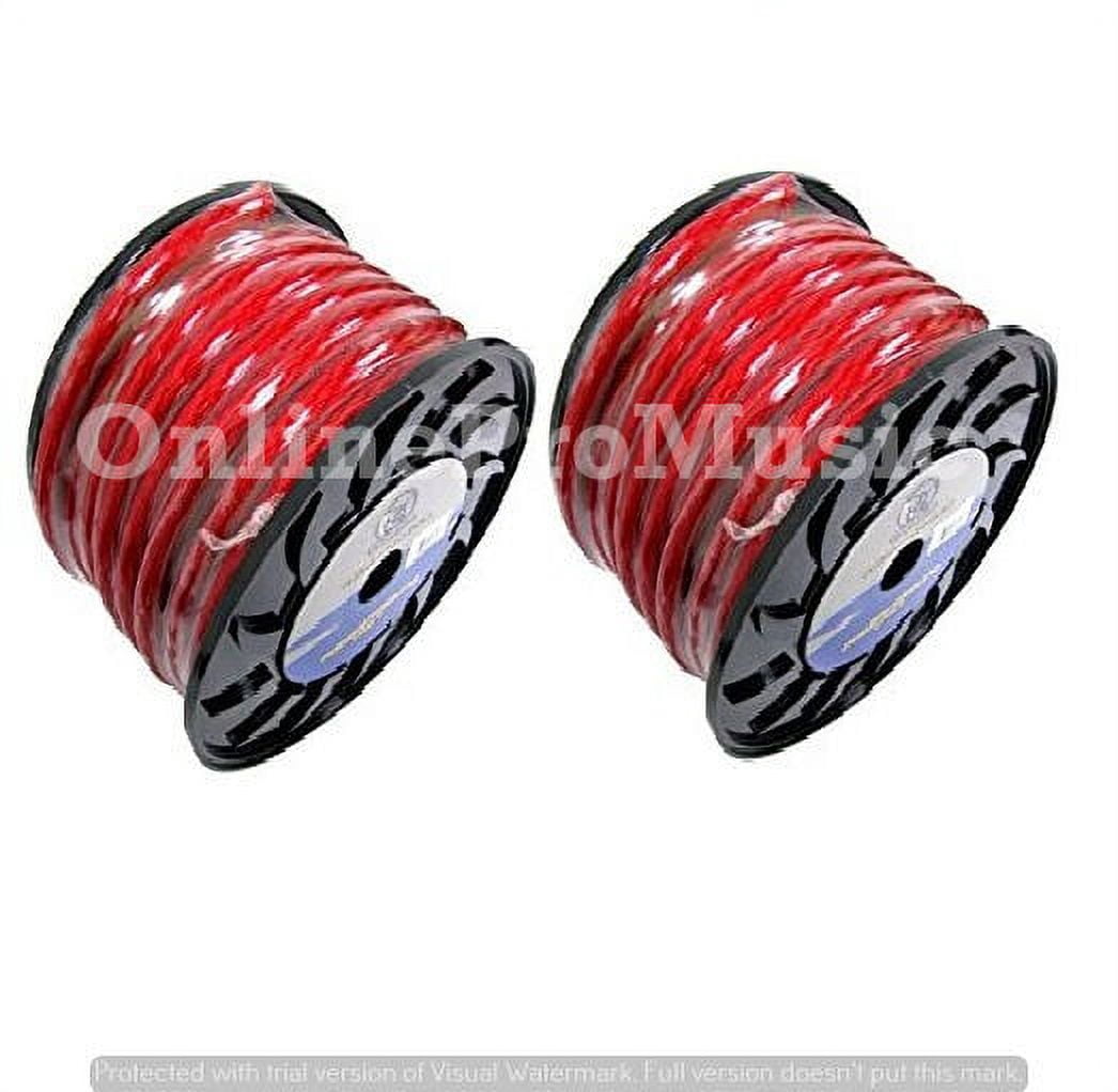 (2) 1/0 Gauge 50 FT Xtreme Twisted Power Ground Wire Cables | Red ...