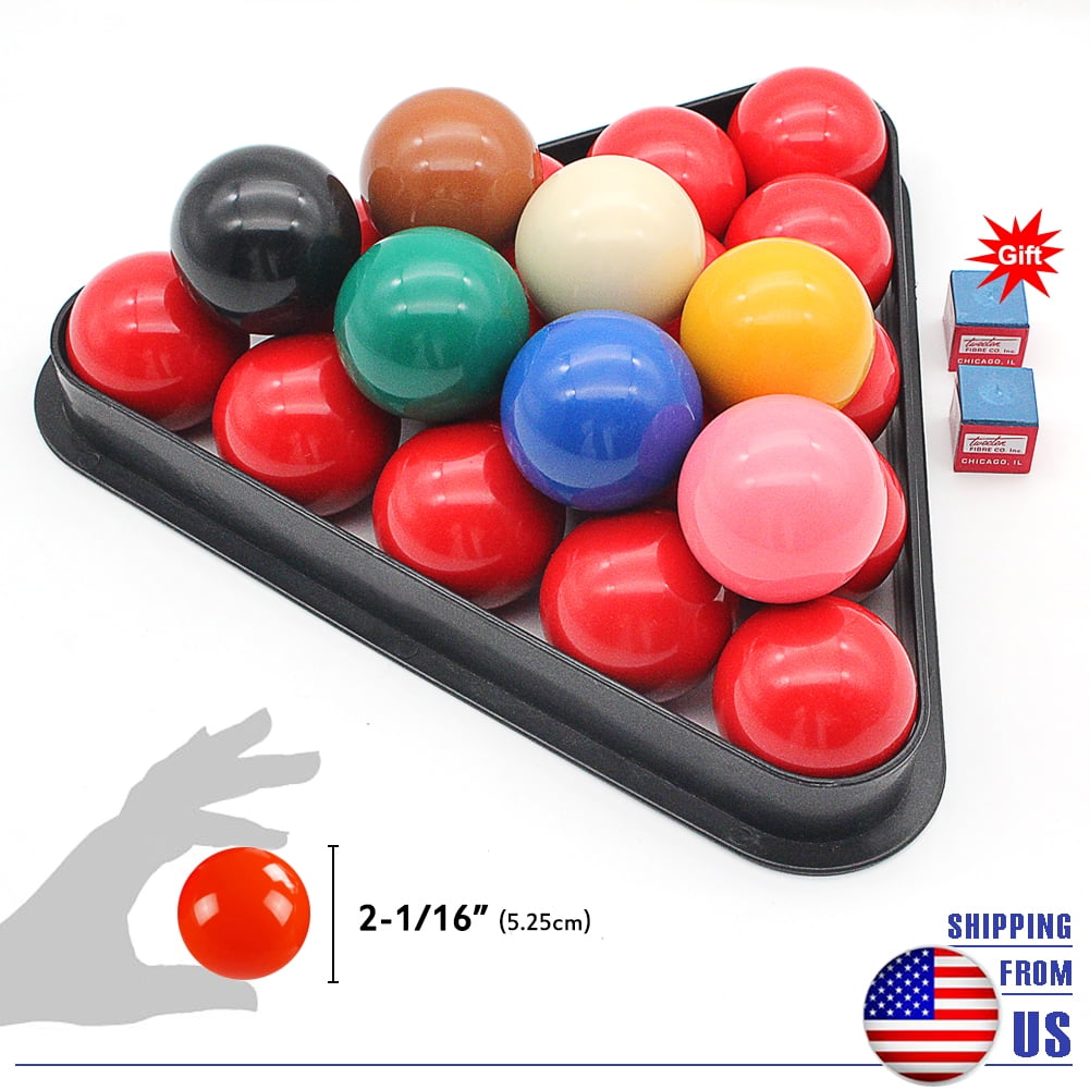 2-1/16" inch Standard Full-size Snooker Balls 22 Piece Billiard Pool ...