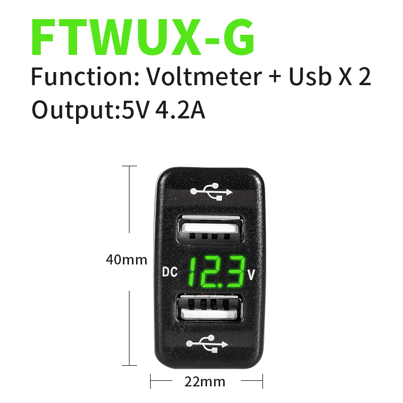 2.1+2.1A USB Input Socket With LED Voltmeter Usb C To Dual Display Port ...