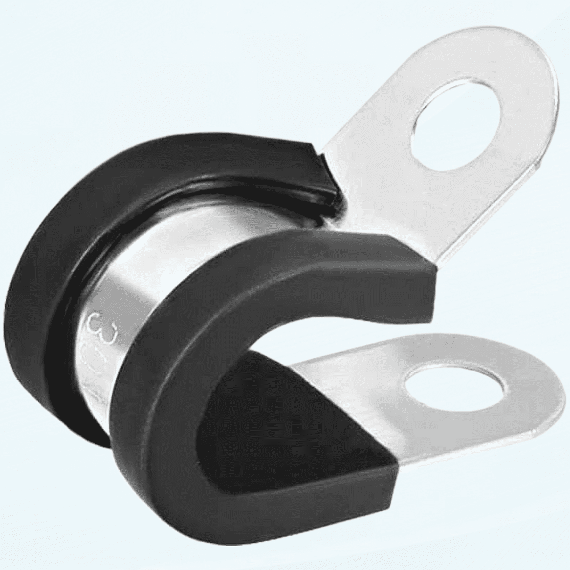 2-1/2"(63mm) Cable Clamp 304 Stainless Steel Rubber Cushioned Insulated ...