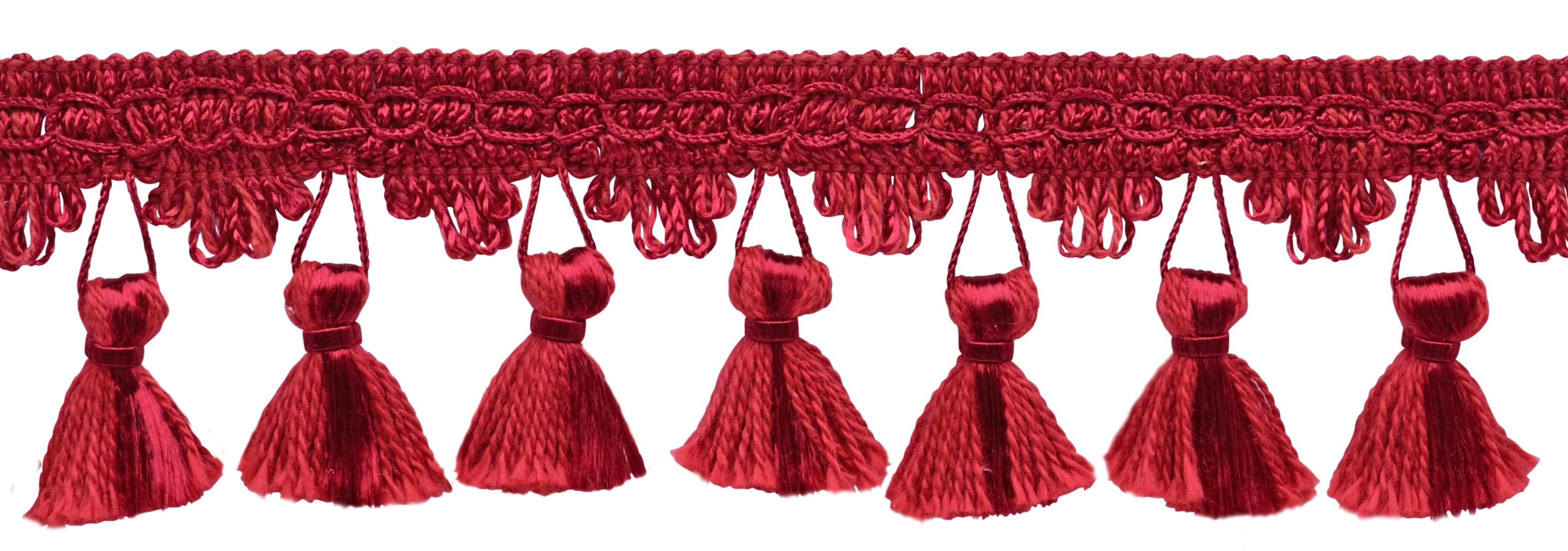 2 1/2" (6cm) Beautiful Scalloped Tassel Fringe Trim # TFC0225,, Cherry ...