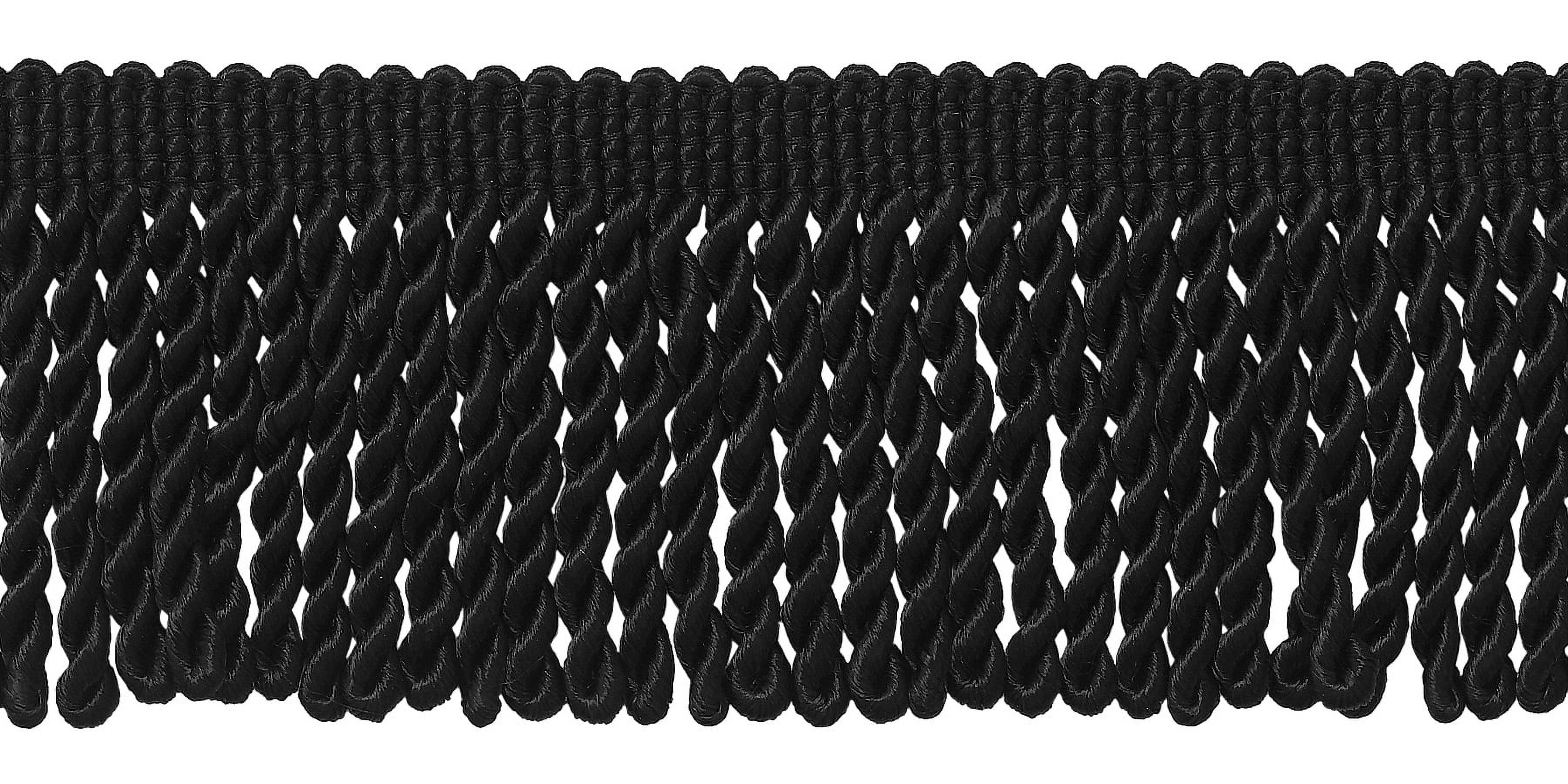 2 1/2" (6cm) Bullion Fringe Trim # EF25,, Pure Black #K9 (Jet Black) 5 ...