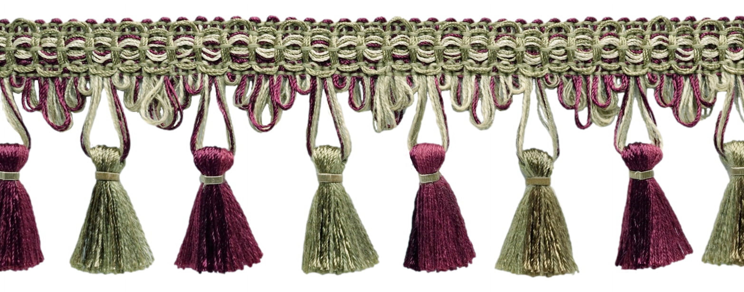 2 1/2" (6cm) Duke Collection Lovely Tassel Fringe Trim # TFDK025,, Red ...