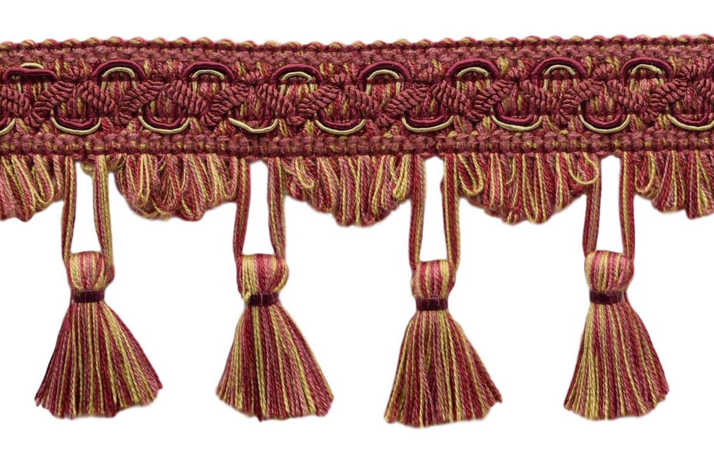 2 1/2" (6cm) Empress Scroll Gimp Design Scalloped Tassel Fringe Trim ...