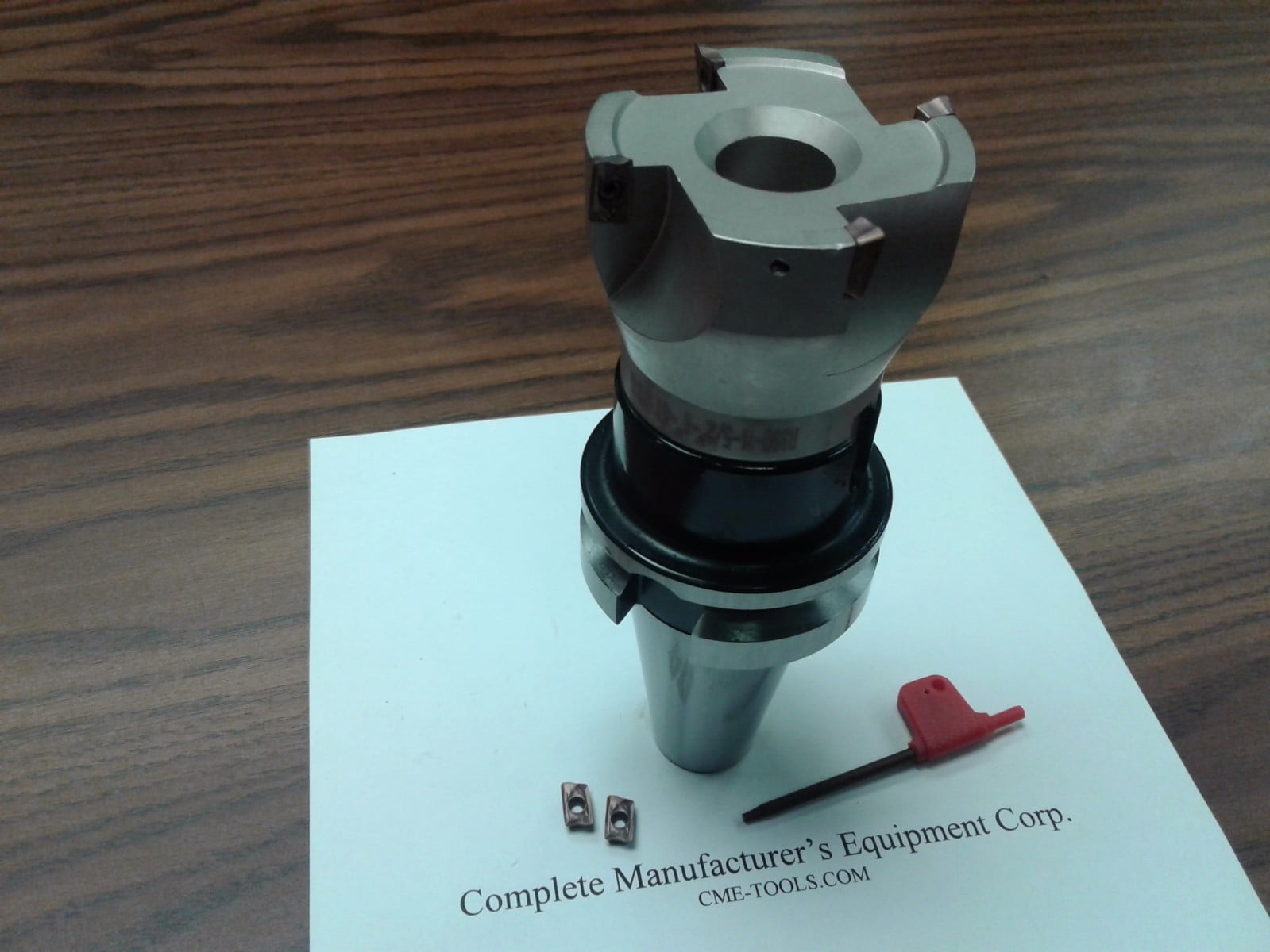 2-1/2" 90 degree indexable face mill, shell mill, BT40 arbor, Sandvik ...