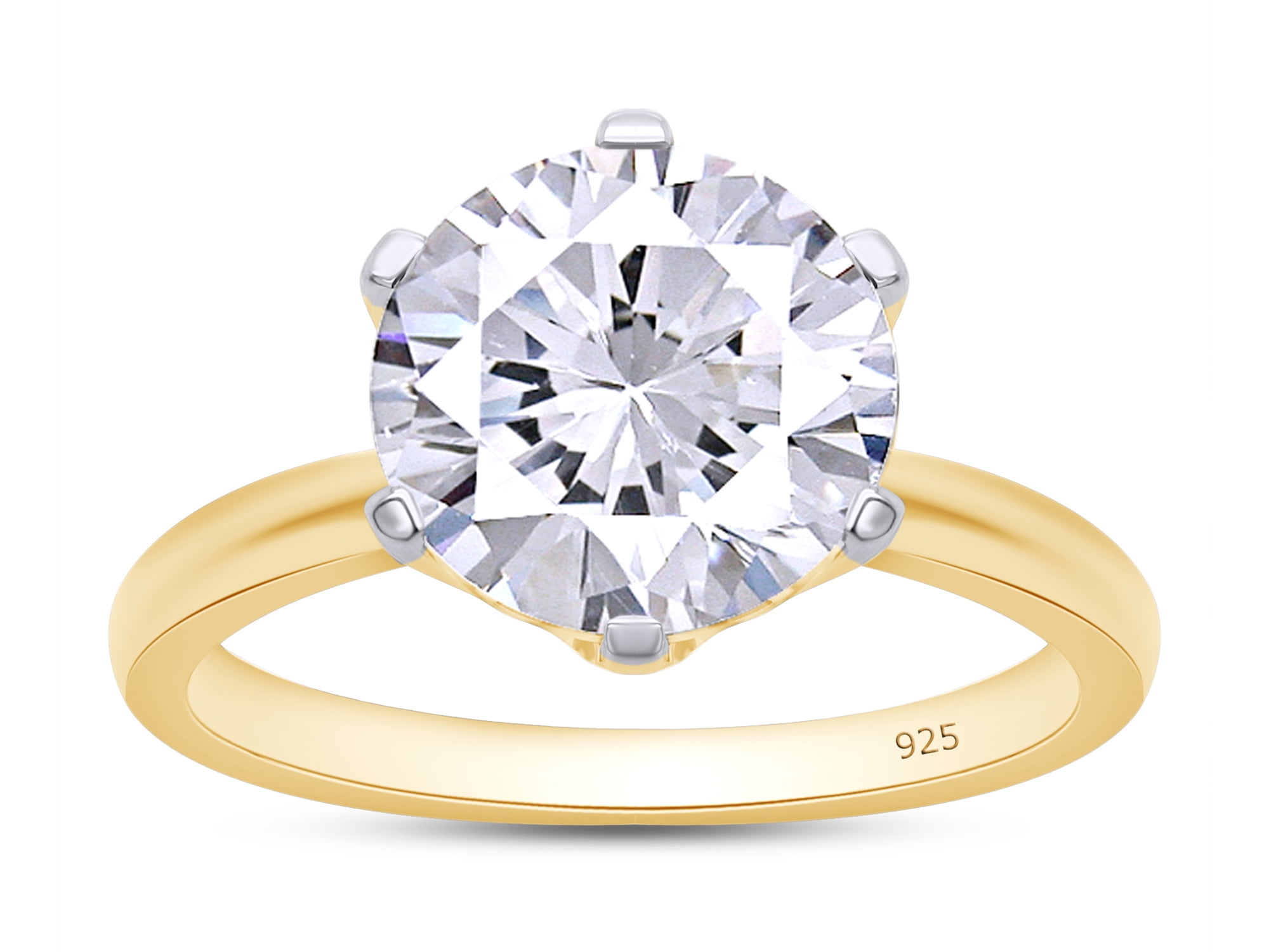 2 1/2 Ct Six Prong Solitaire Round Cut Lab Created Diamond Moissanite ...