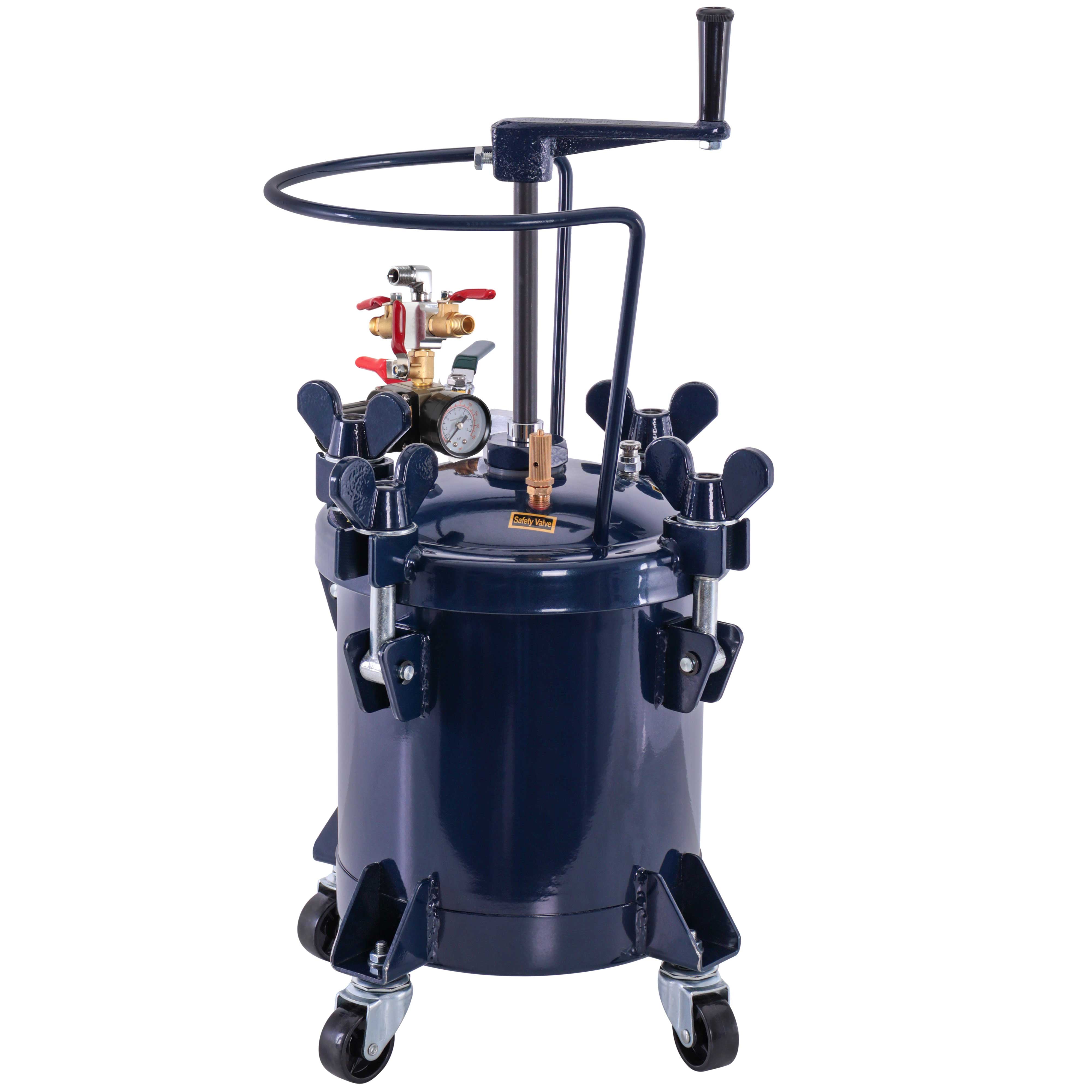 2-1/2 Gallon PRESSURE FEED PAINT POT TANK Spray Gun Sprayer Regulator ...