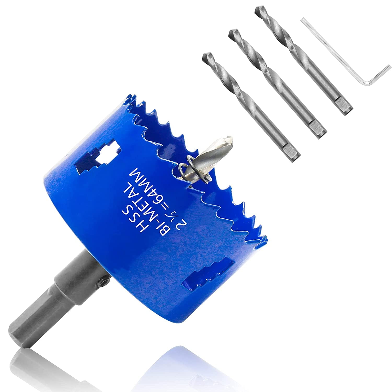 2-1/2 Inch Hole Saw with Arbor, 1.2 Inch Cutting Depth HSS Bi-Metal ...